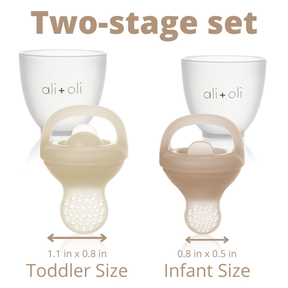 Food & Fruit Feeder Pacifier Set for Baby (Oat & Coco) – Ali+Oli