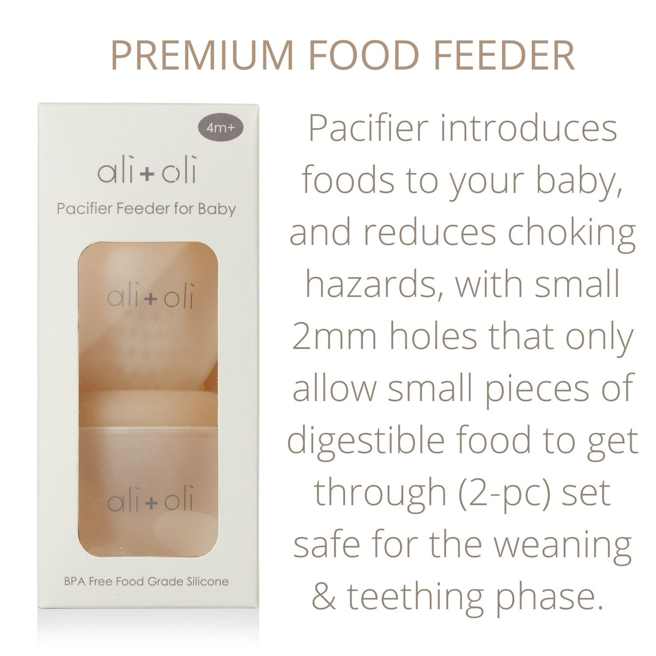 Food & Fruit Feeder Pacifier Set for Baby (Oat & Coco) – Ali+Oli
